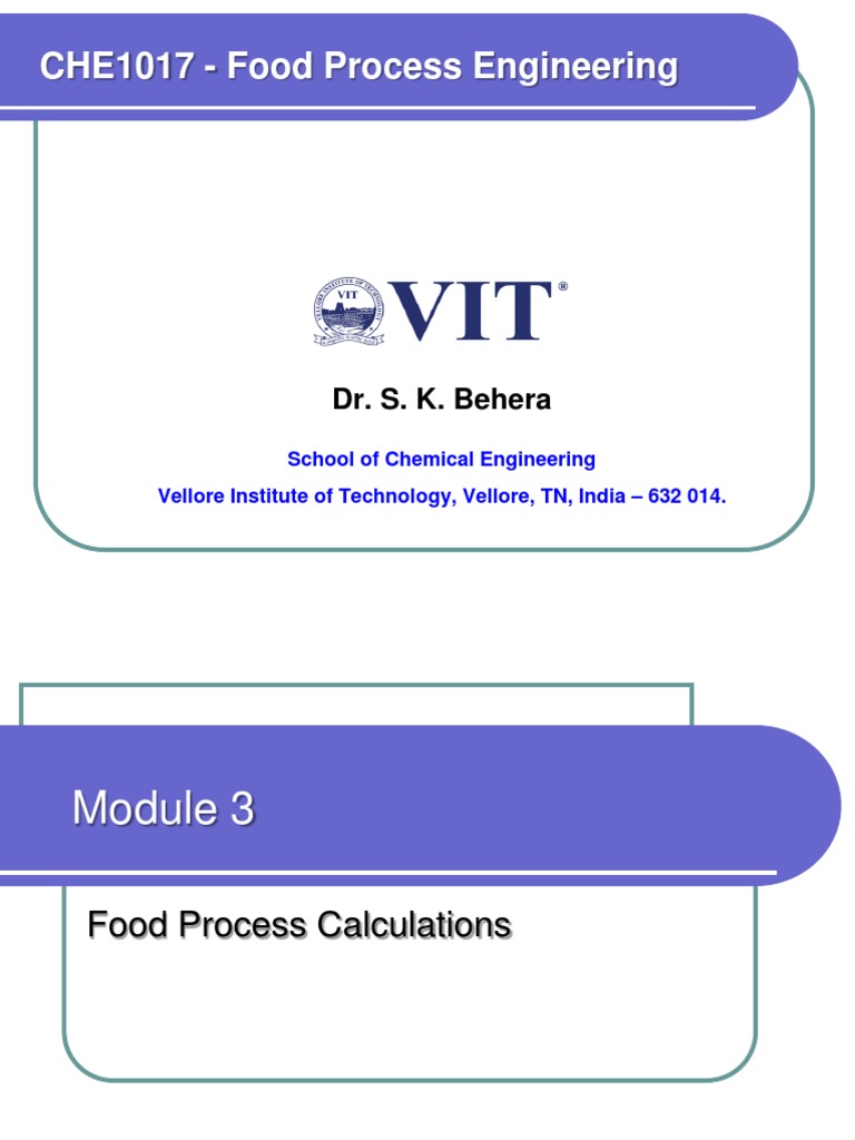 CHE1017 - Food Process Engineering: Dr. S. K. Behera | PDF | Methanol ...