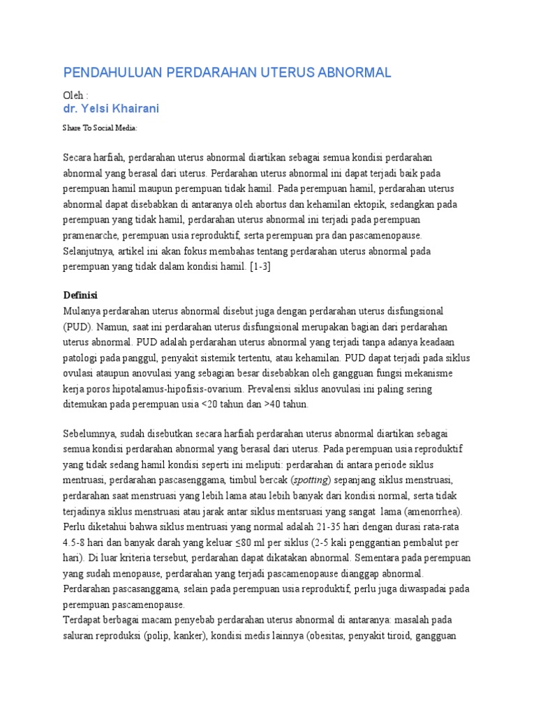 Perdarahan Uterus Abnormal | PDF