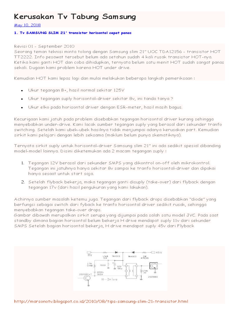 Kerusakan TV Tabung Samsung | PDF | Komputer | Teknologi & Rekayasa