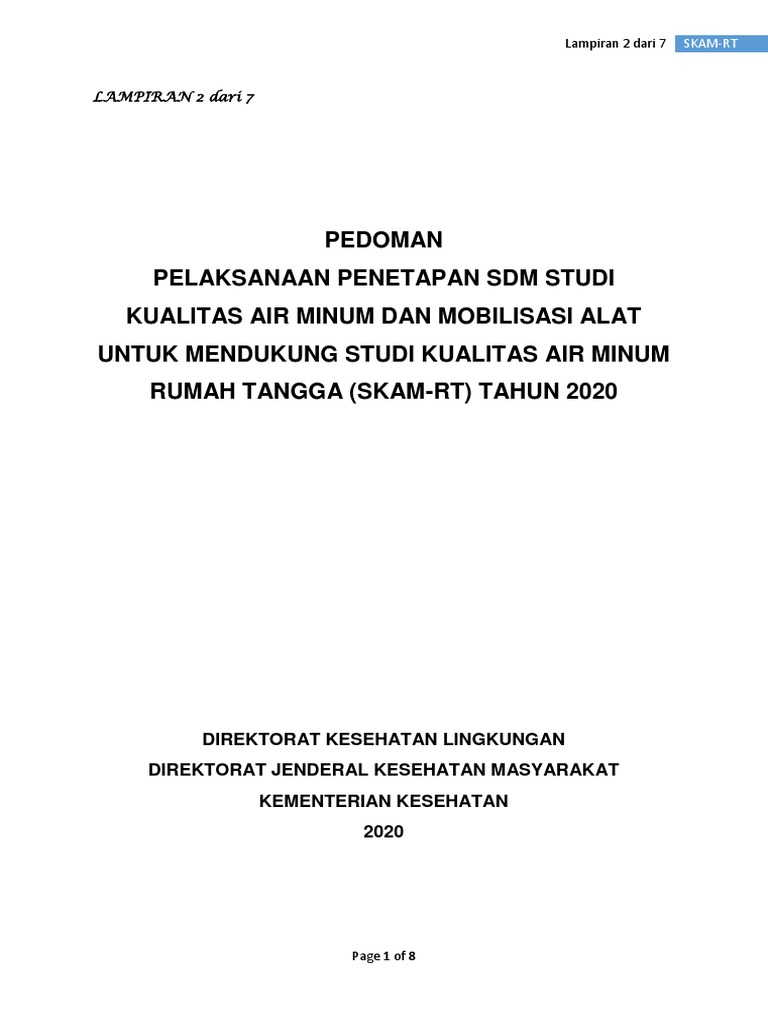 02 Pedoman Pelaksanaan SKAM-RT Tahun 2020 Edit 25062020 PDF | PDF