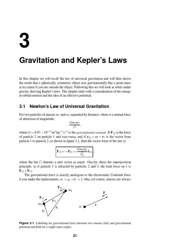 Gravitation and Kepler's Laws | PDF | Orbit | Newton's Law Of Universal ...