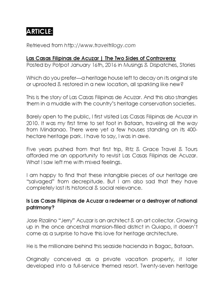 Argumentative Essay Example | PDF | Philippines