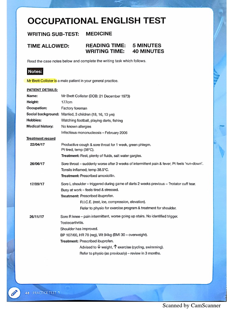 Model Answers Oet Official Writing PDF | PDF | Indigestion | Medicine