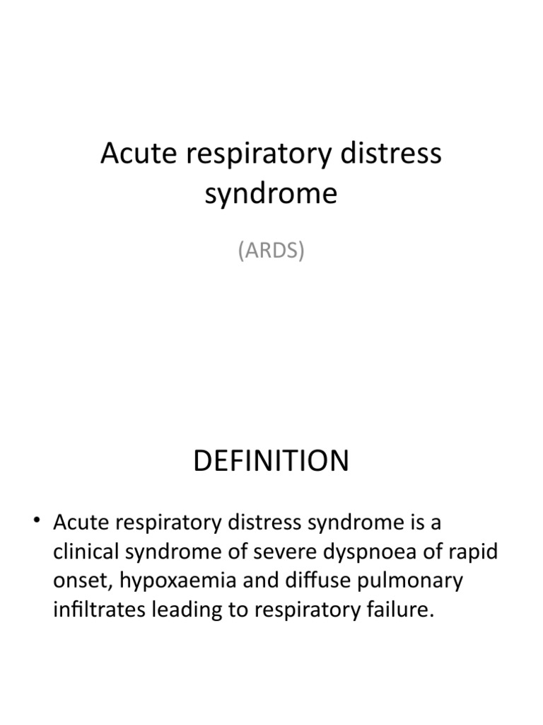 Acute Respiratory Distress Syndrome | PDF | Lung | Sepsis