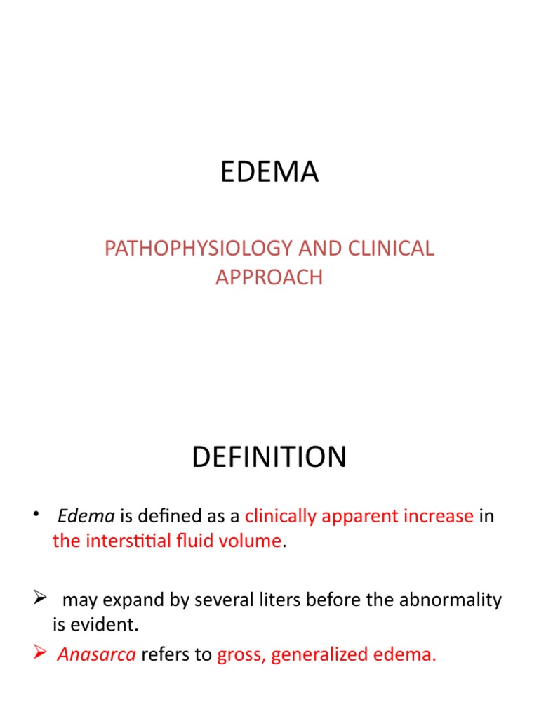Edema: Pathophysiology and Clinical Approach | PDF | Edema ...