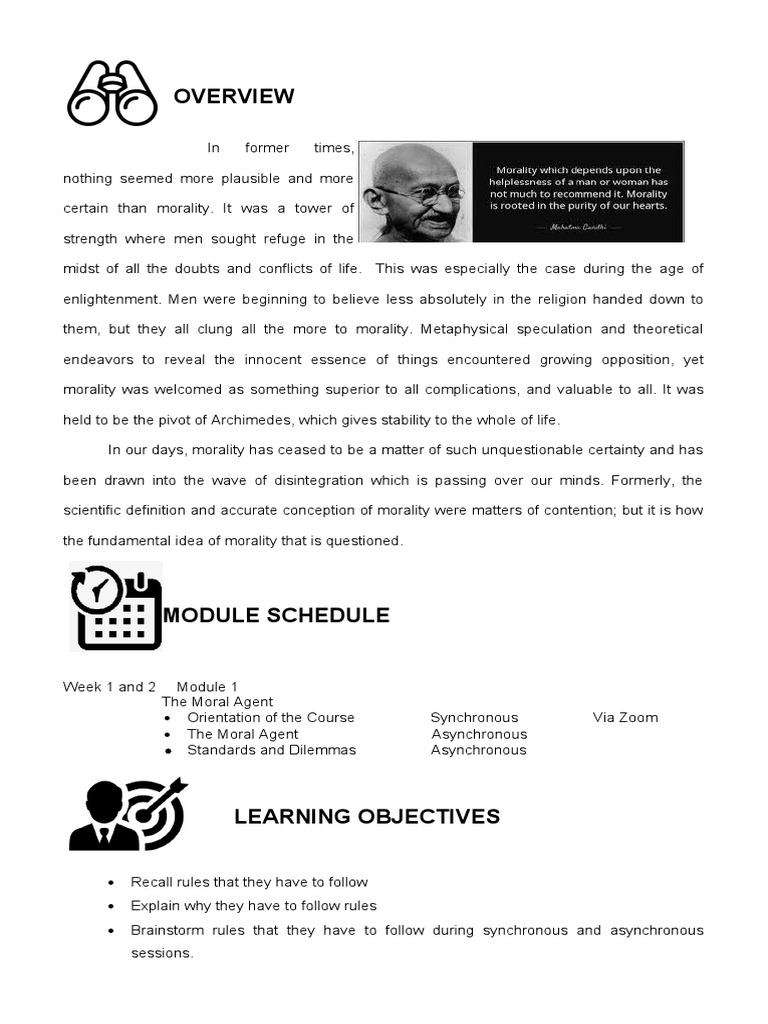 Module 1 Ethics | PDF | Morality | Philosophical Theories