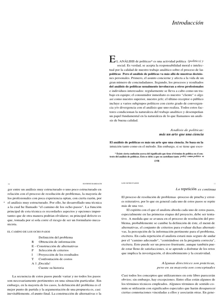 Bardach - 8 Pasos - 13-79 PDF | PDF | Información | Conocimiento