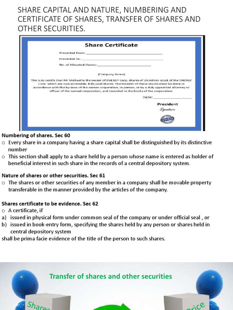 Transfer and Registration of Shares | PDF | Securities (Finance) | Justice