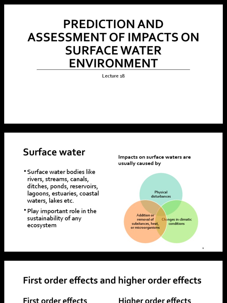 Prediction and Assessment of Impacts On Surface Water Environment | PDF ...