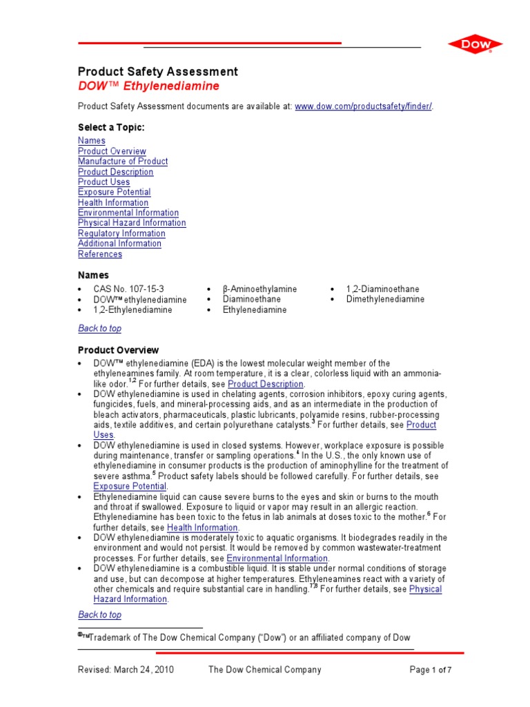 Dow - Eda | PDF | Sodium Hydroxide | Chemical Substances