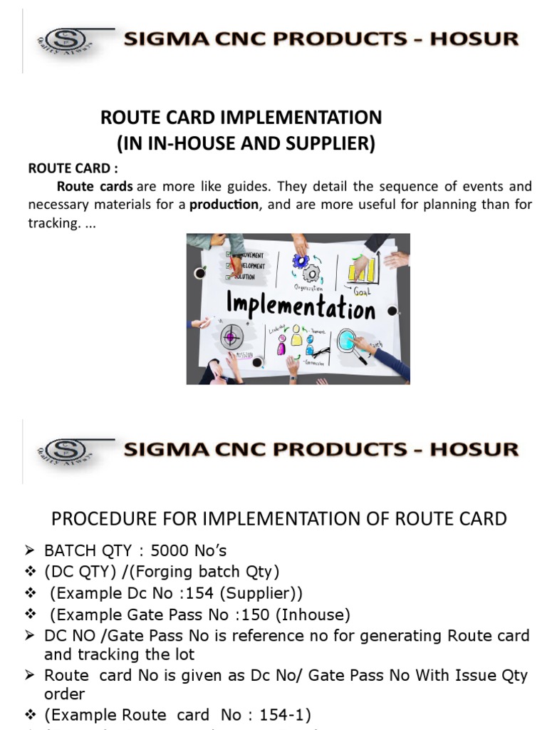 Production Route Card Implementation Guide | PDF