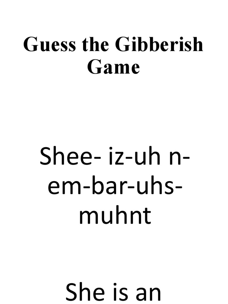 Guess The Gibberish | PDF