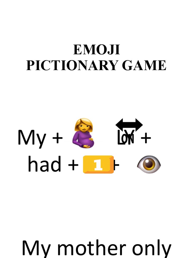 Emoji Pictionary Game | PDF