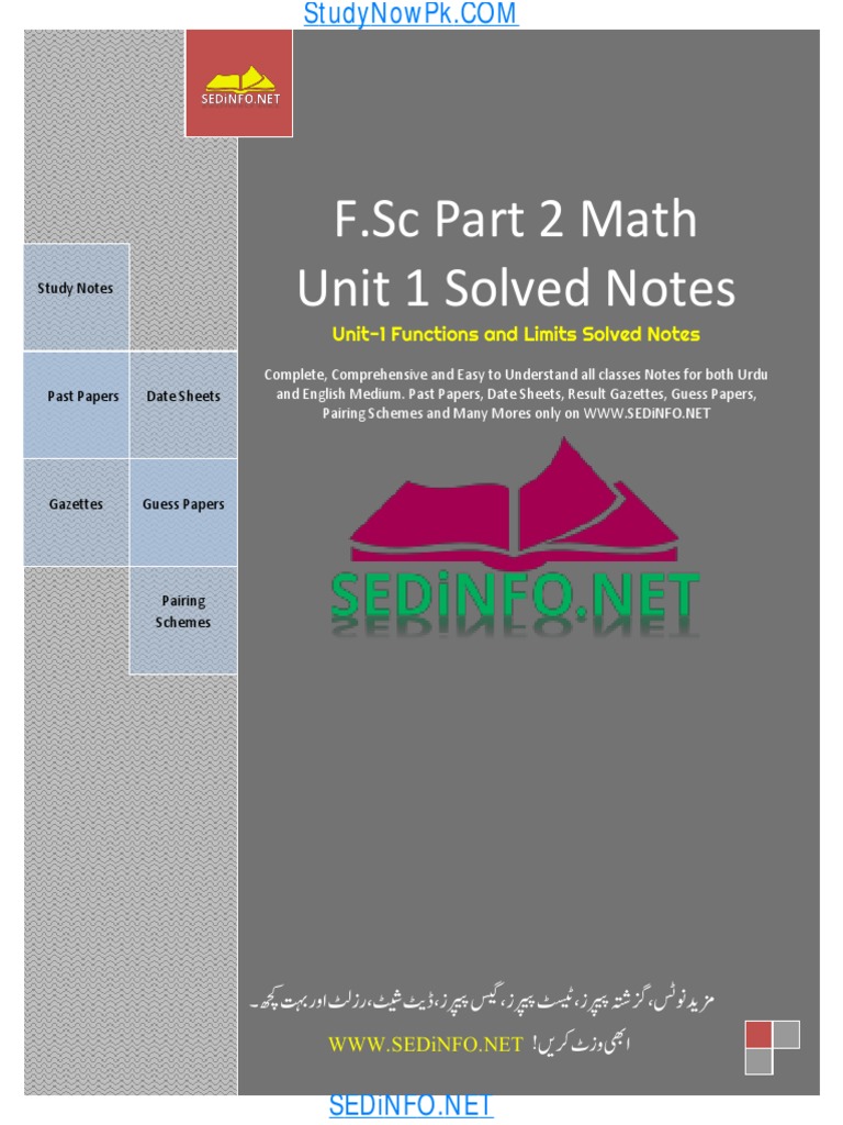 FSC Part 2 Math Solved Notes Unit 1 | PDF | Teaching Mathematics