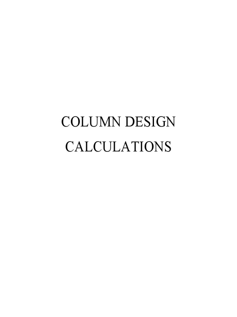 Column Design Calculations | PDF