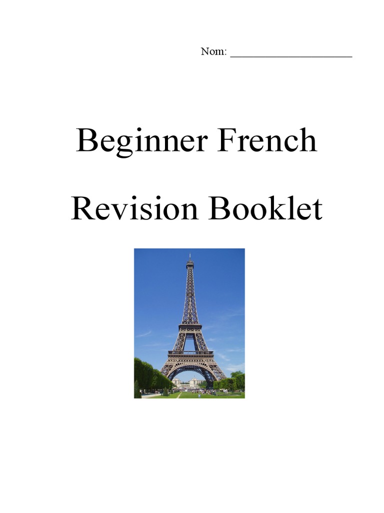 Beginner French Revision Booklet | PDF | Grammatical Gender | Plural
