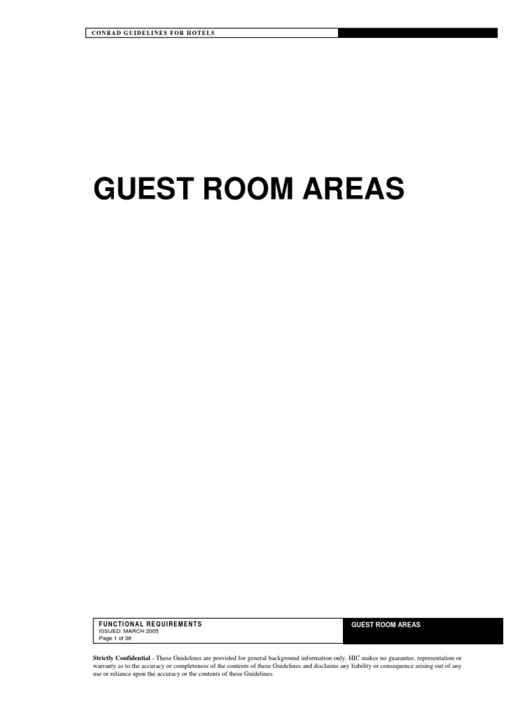 Guest Room Areas: Conrad Guidelines For Hotels | PDF | Door | Elevator