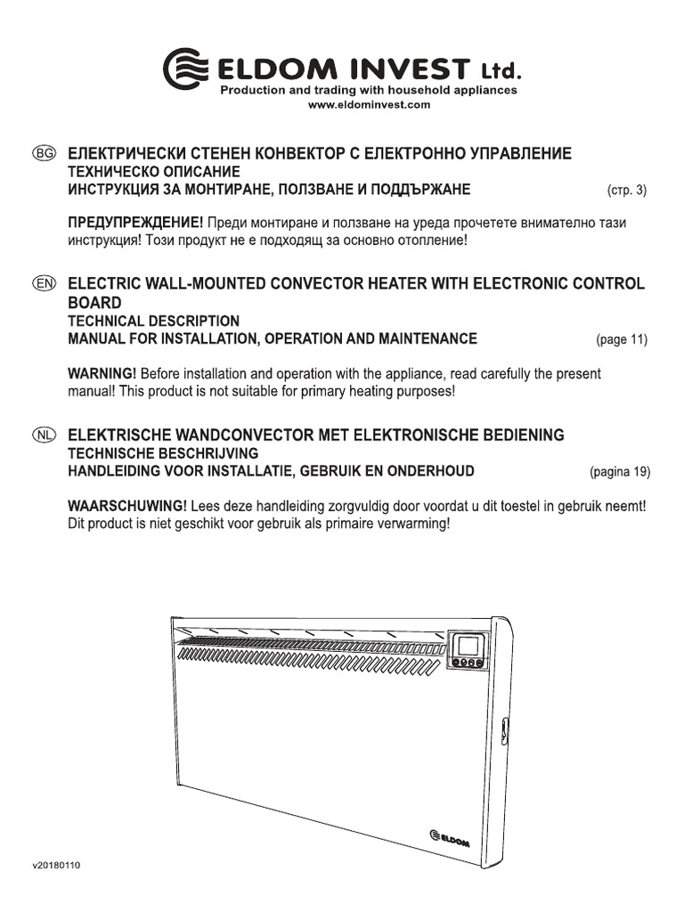 Convector Eldom RH20N User Manual | PDF