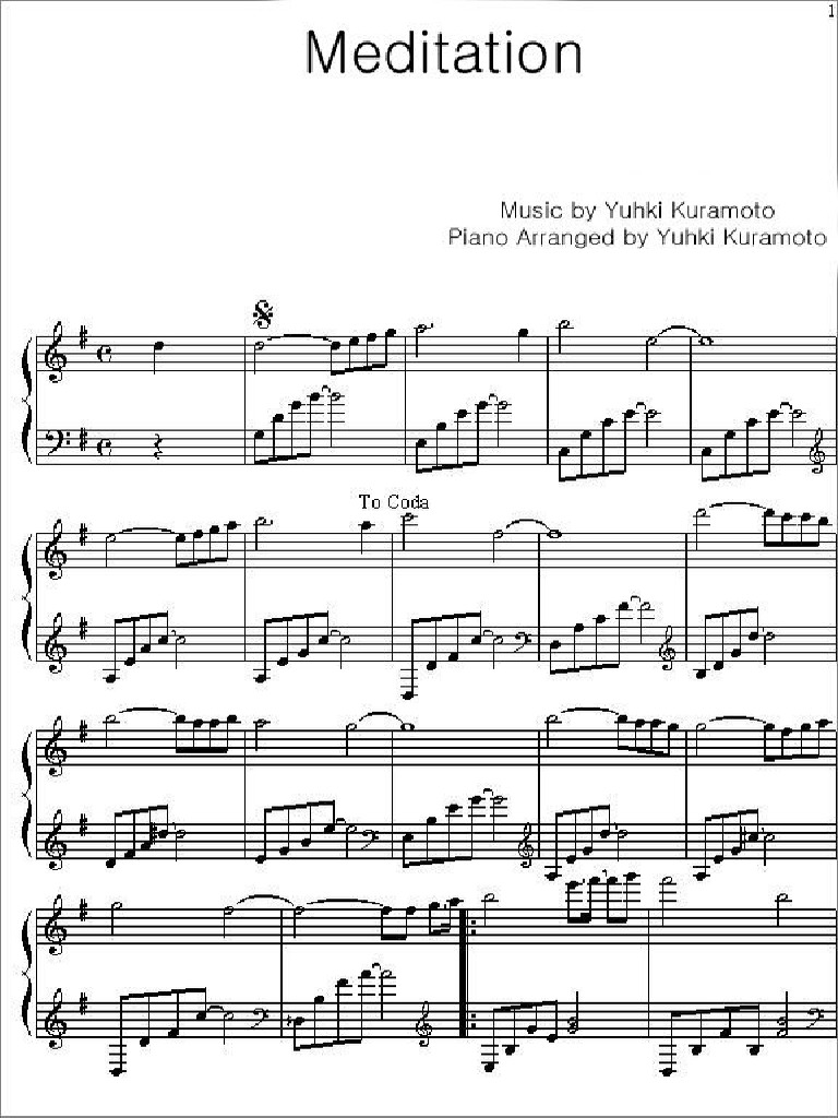 Meditation - Yuki Kuramoto PDF | PDF