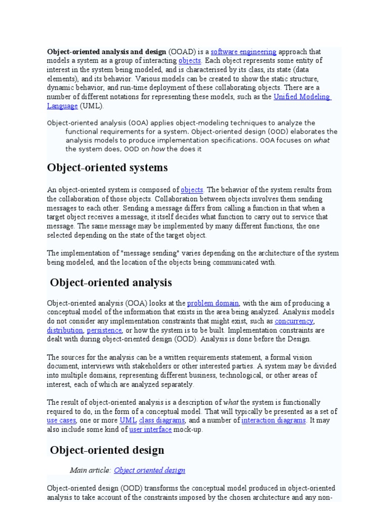 Object Oriented Pdf Object Oriented Programming Conceptual Model