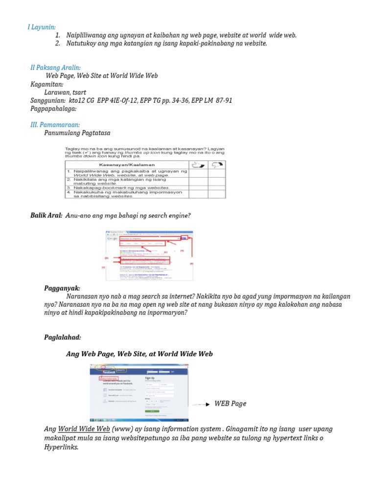 Aralin 12 Web Page, Website, World Wide Web | PDF