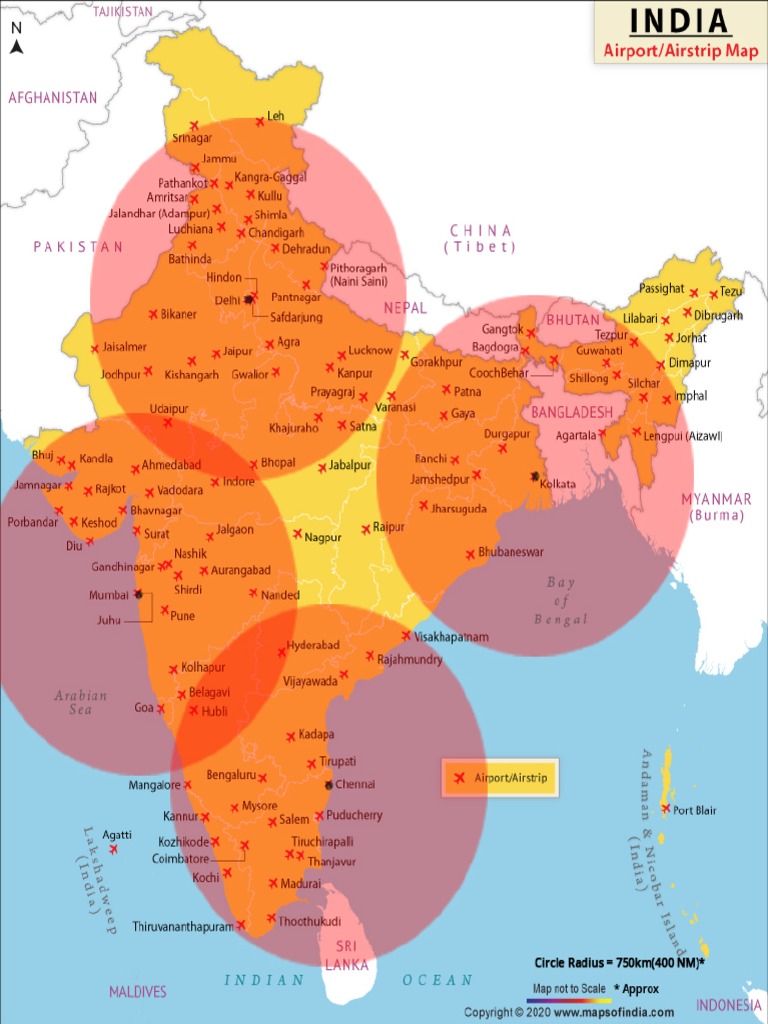 India-Domestic Airport-Map Zonal