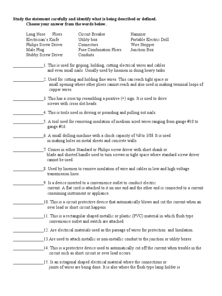 TLE-Activity Sheet 1 | Download Free PDF | Electrical Engineering ...