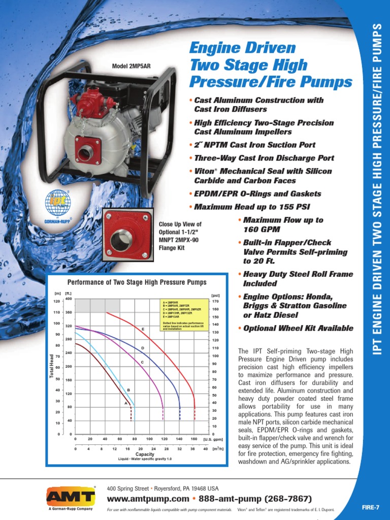 1 AMT+2-Inch+High+Pressure-Fire+Pump+Brochure | PDF | Pump | Mechanical Engineering