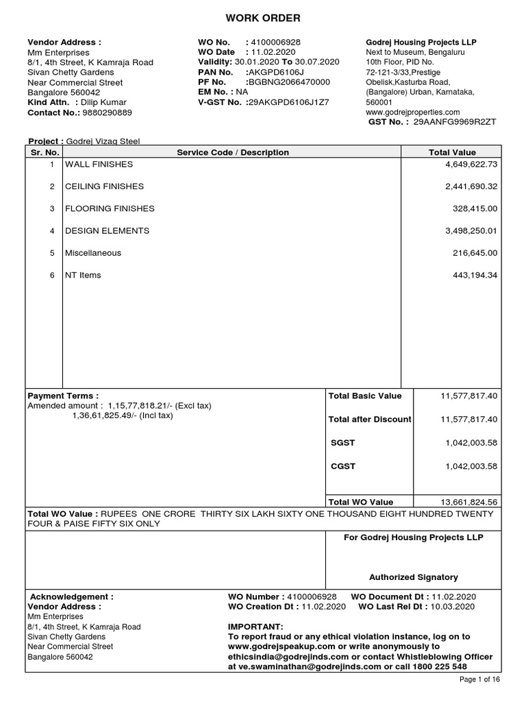 Amended Order - MM Enterprises | PDF | Paint | Wall