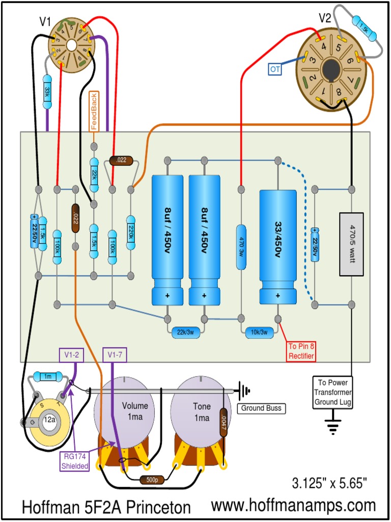 Hoffman 5F2A Princeton Amp Schematic | PDF | Amplifier | Vacuum