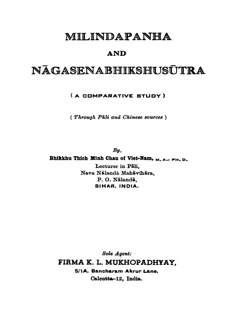 Milindapanha and Nagasenabhikshusutra PDF | PDF | Translations ...