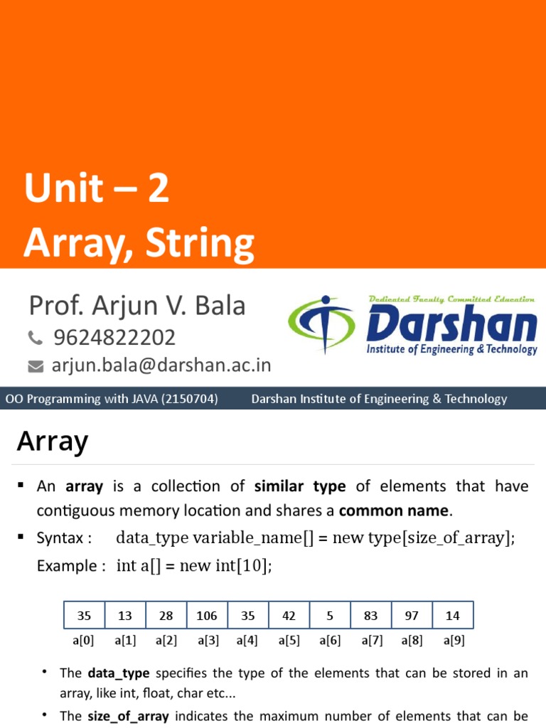 Presentations PPT Unit-2 27042019075149AM | PDF | Array Data Structure | String (Computer Science)