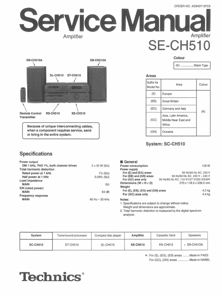 Technics Se-Ch510 | PDF