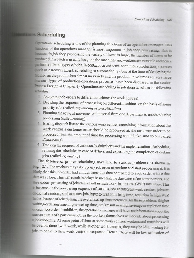 Operation Schedule | PDF