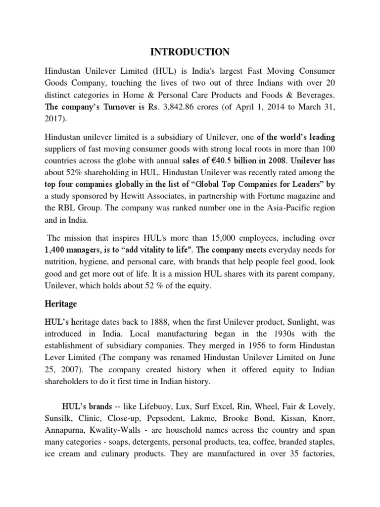 Project Hul | PDF | Unilever | Sustainability