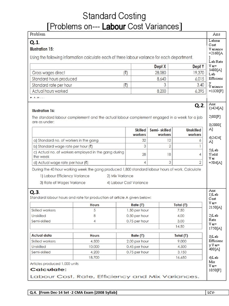 2.problems On Labour Cost | PDF | Teaching Mathematics | Business