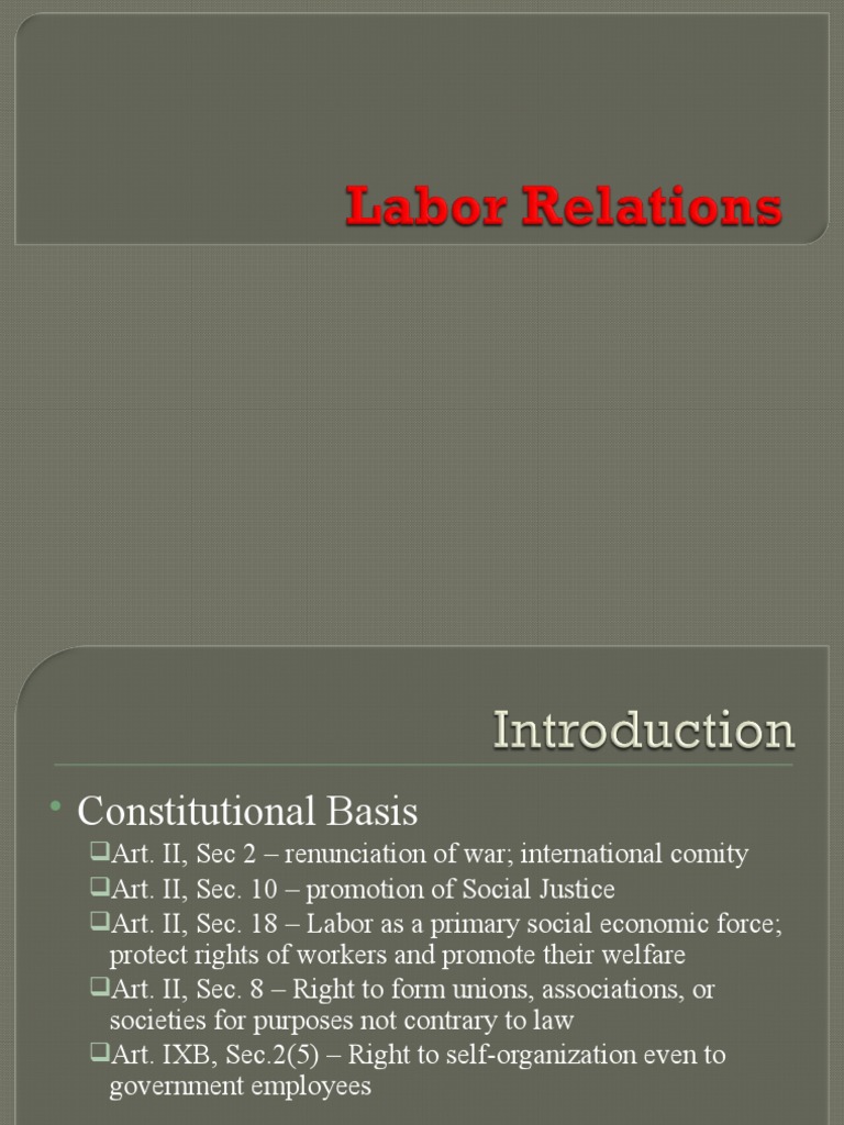 Labor Relations | PDF | Collective Bargaining | Employment