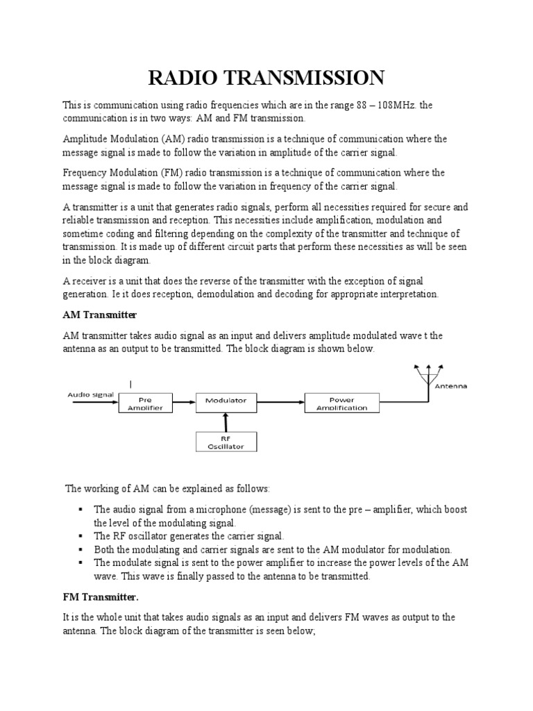 Radio Transmission: AM Transmitter | PDF | Frequency Modulation | Radio