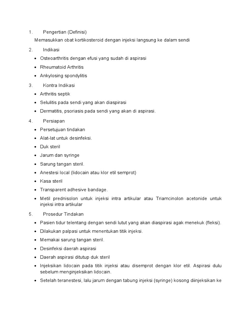 Pengertian Injeksi Artikuler | PDF