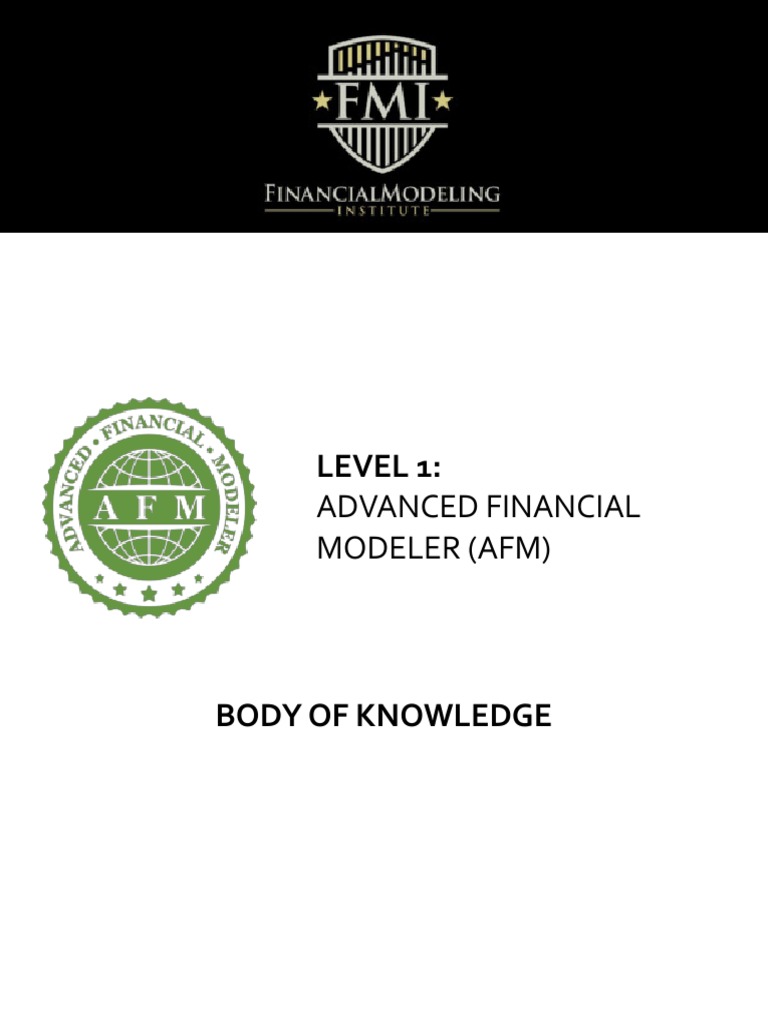 Level 1:: Advanced Financial Modeler (Afm) | PDF | Financial Modeling ...