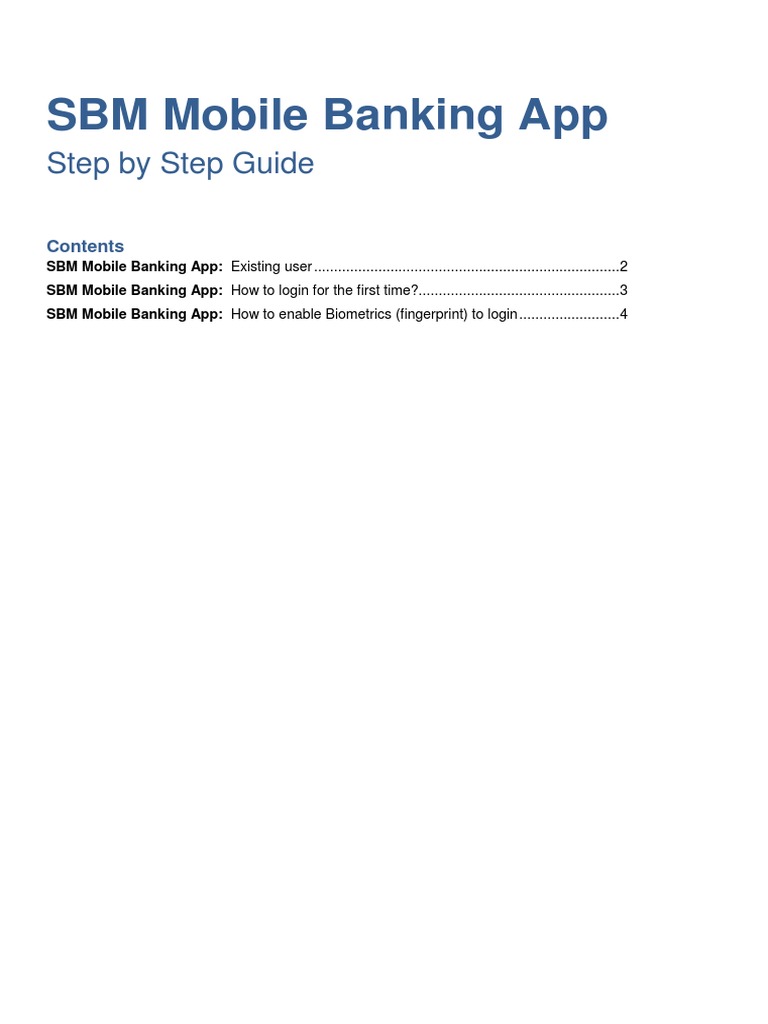 SBM Mobile Banking App: Step by Step Guide | PDF | Mobile App | Ios