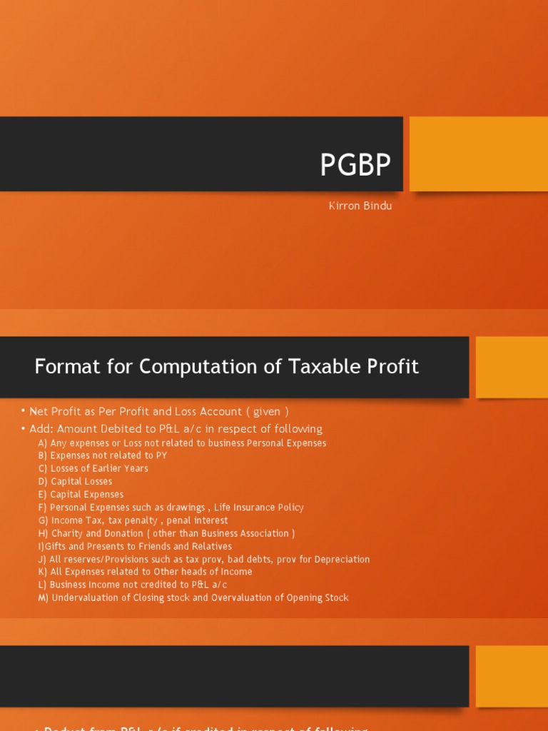 PGBP | PDF | Expense | Income Statement PGBP | PDF | Expense | Income Statement
