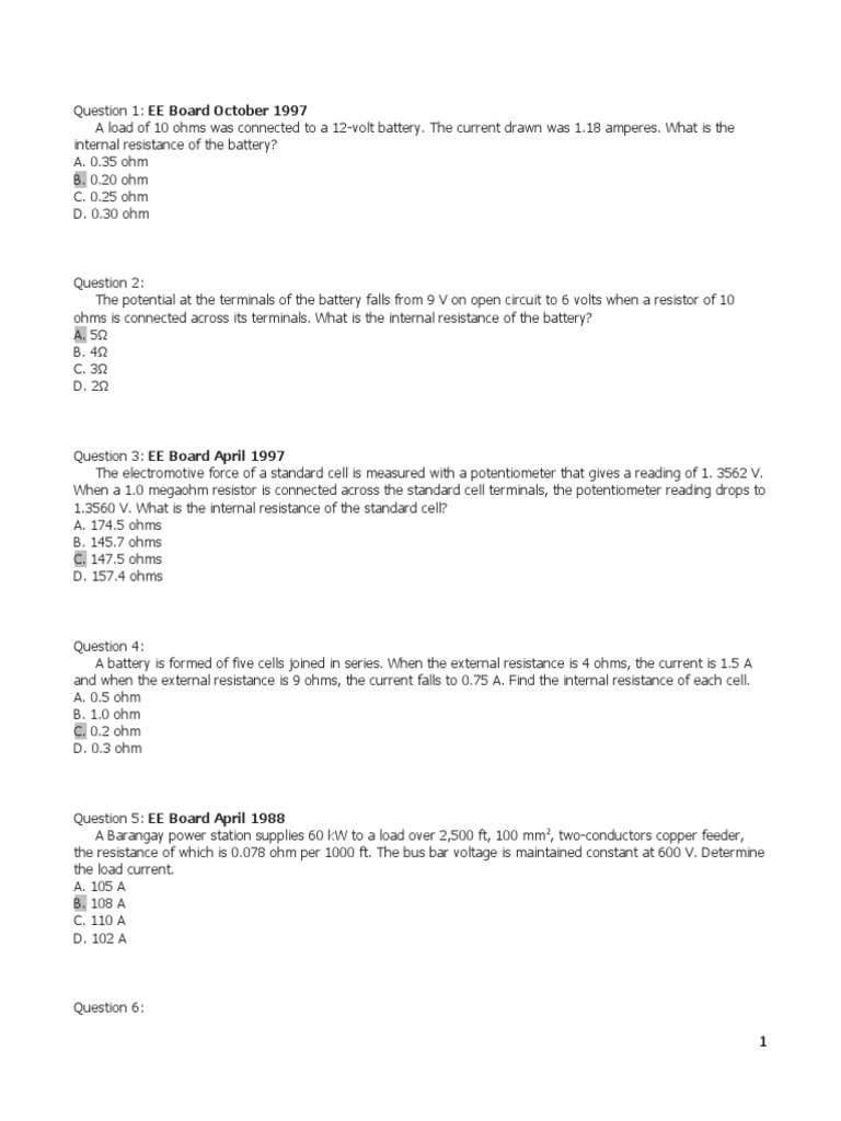 EE Reviewer | PDF | Series And Parallel Circuits | Resistor
