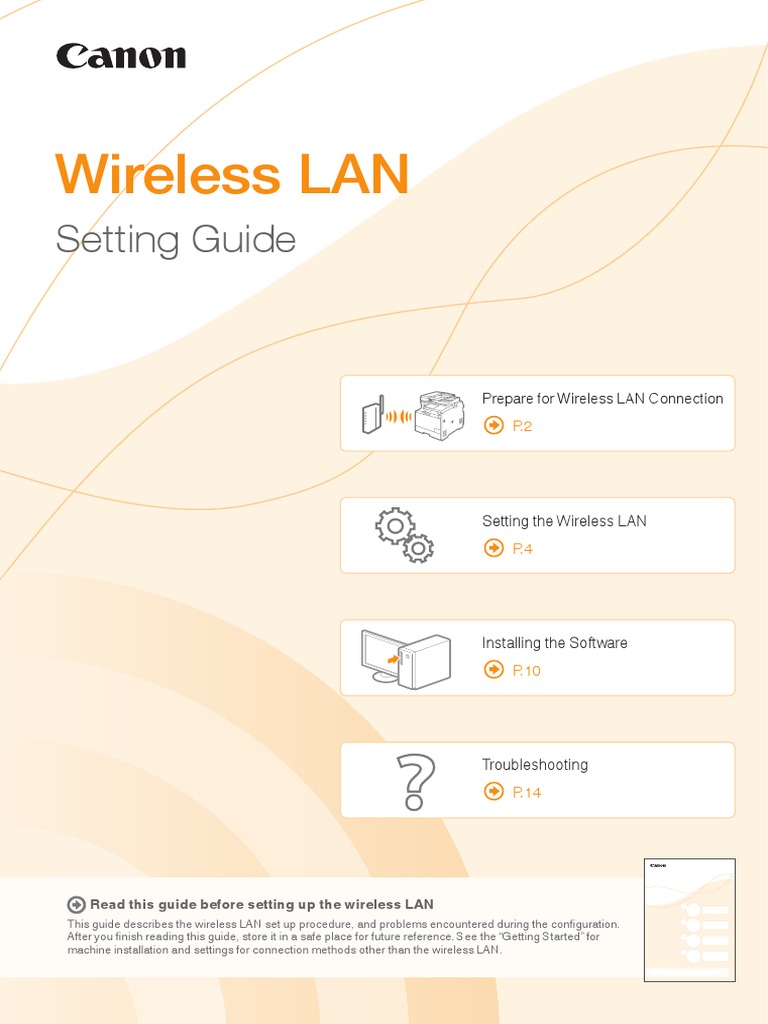 Wireless LAN Wireless LAN: Setting Guide Setting Guide | PDF | Wireless ...