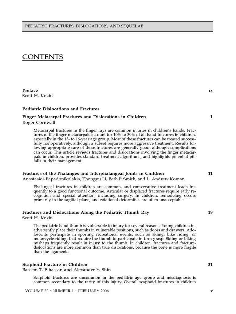 (Hand Clinics) - Pediatric Fractures Dislocations and Sequelae. Vol 22 ...