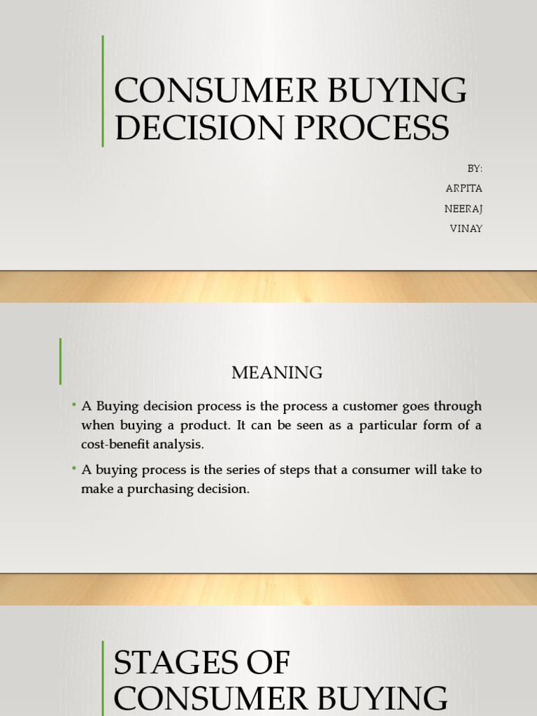 Consumer Buying Decision Process | PDF | Market (Economics ...