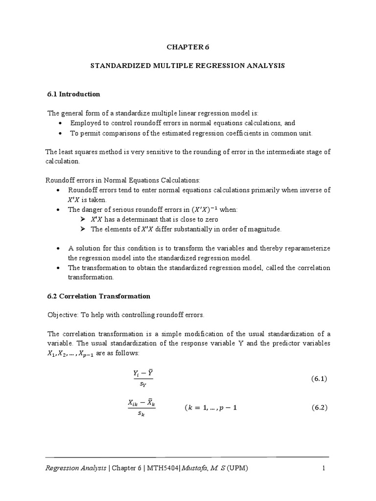 Standardized Multiple Regression Analysis | PDF | Multicollinearity ...