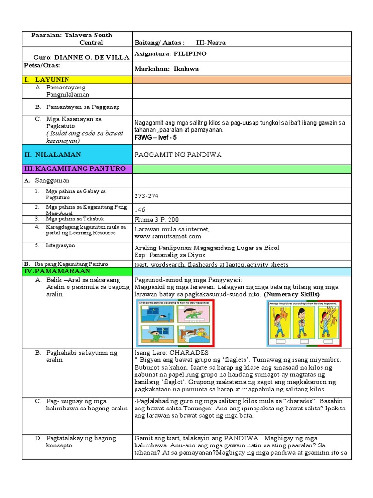 Grade 3 COT FILIPINO PANDIWA | PDF