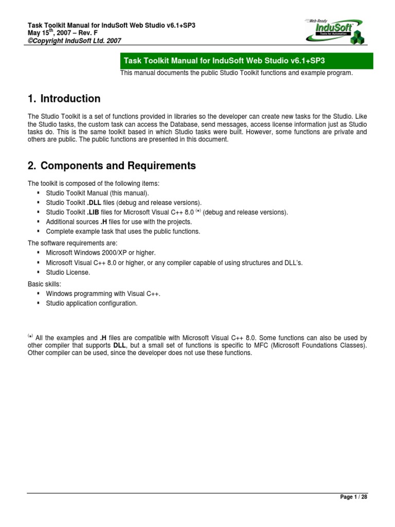 Task Toolkit Manual For Indusoft Web Studio V6.1+Sp3 | PDF | Thread (Computing) | Parameter ...