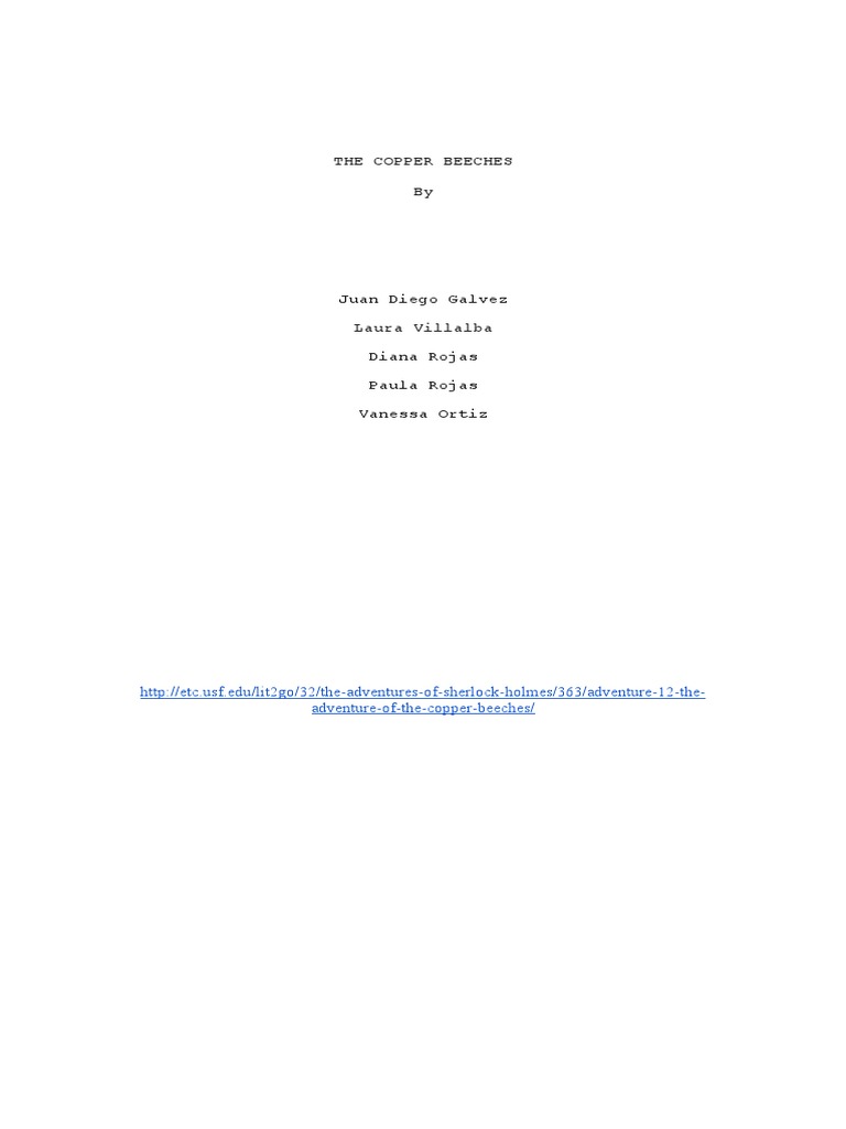 The Copper Beeches | PDF | Dr. Watson | Sherlock Holmes